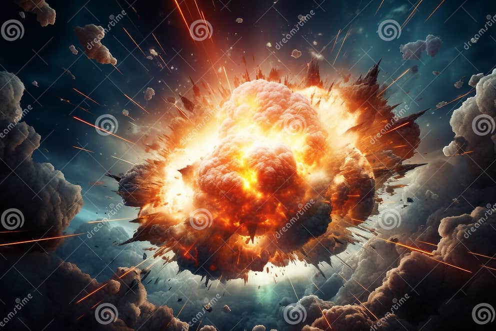Explosion Background - Nuke Atmosphere Background Stock Illustration ...