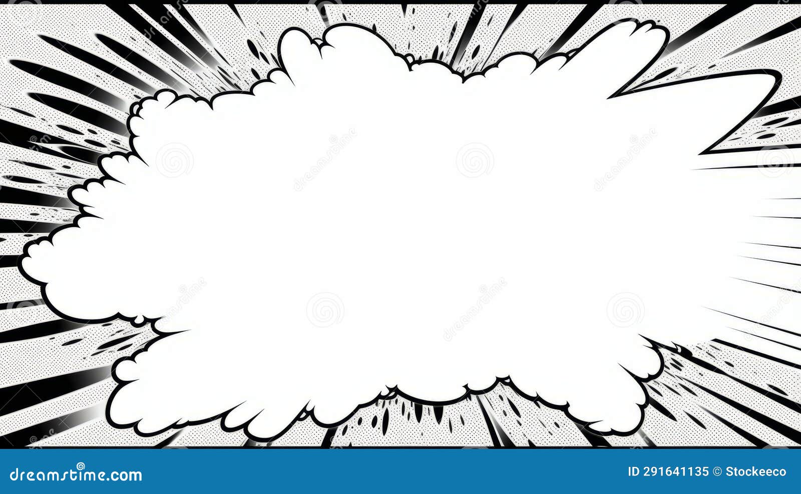 Explosion Balloon Comic Book Template with Decorative Borders Stock ...