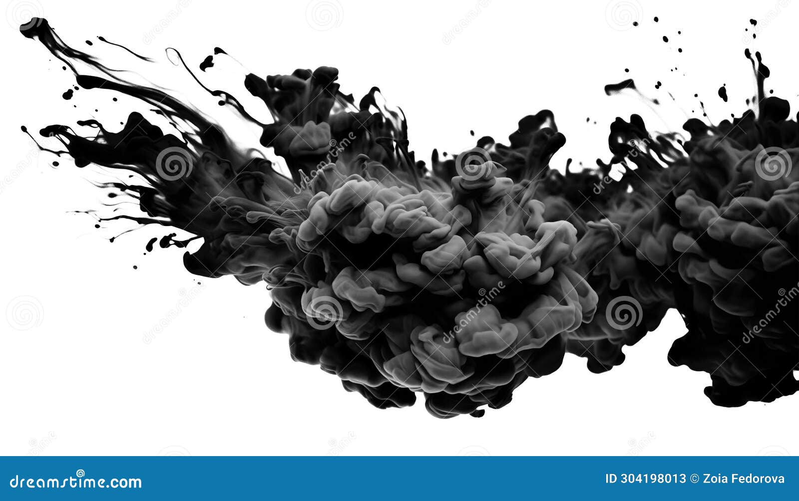 Explosion of Black Acrylic Ink Stock Illustration - Illustration of ...