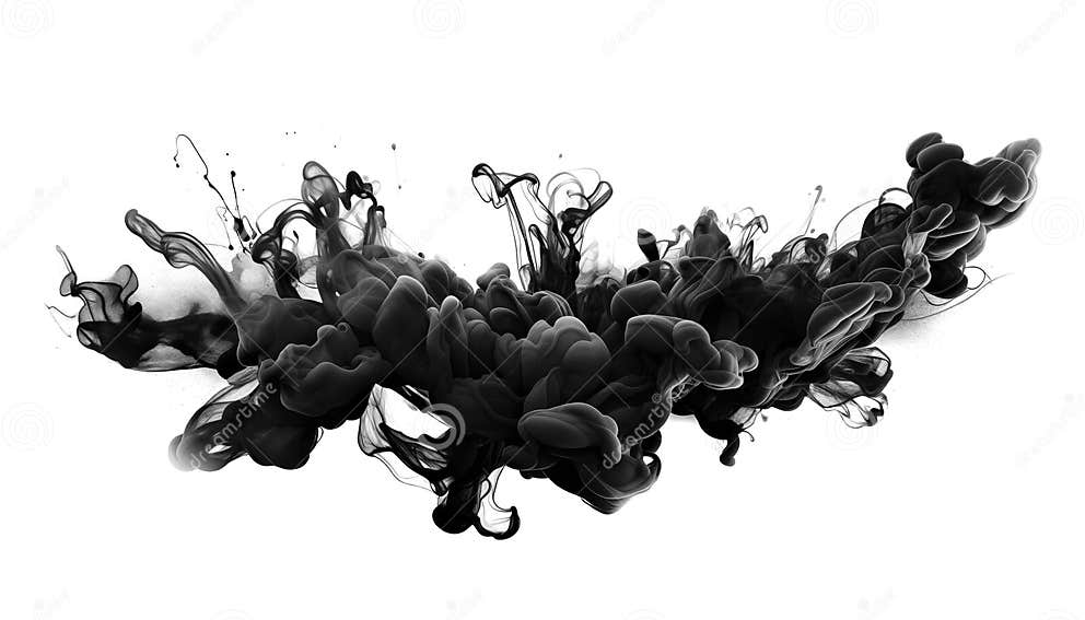 Explosion of Black Acrylic Ink Stock Illustration - Illustration of ...