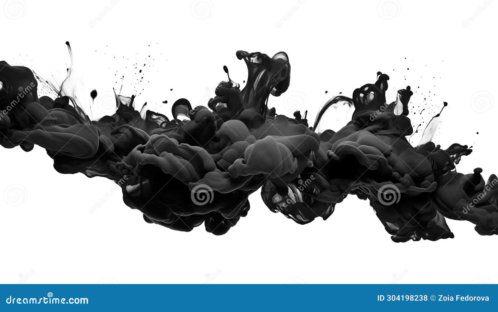 Explosion of Black Acrylic Ink Stock Illustration - Illustration of ...
