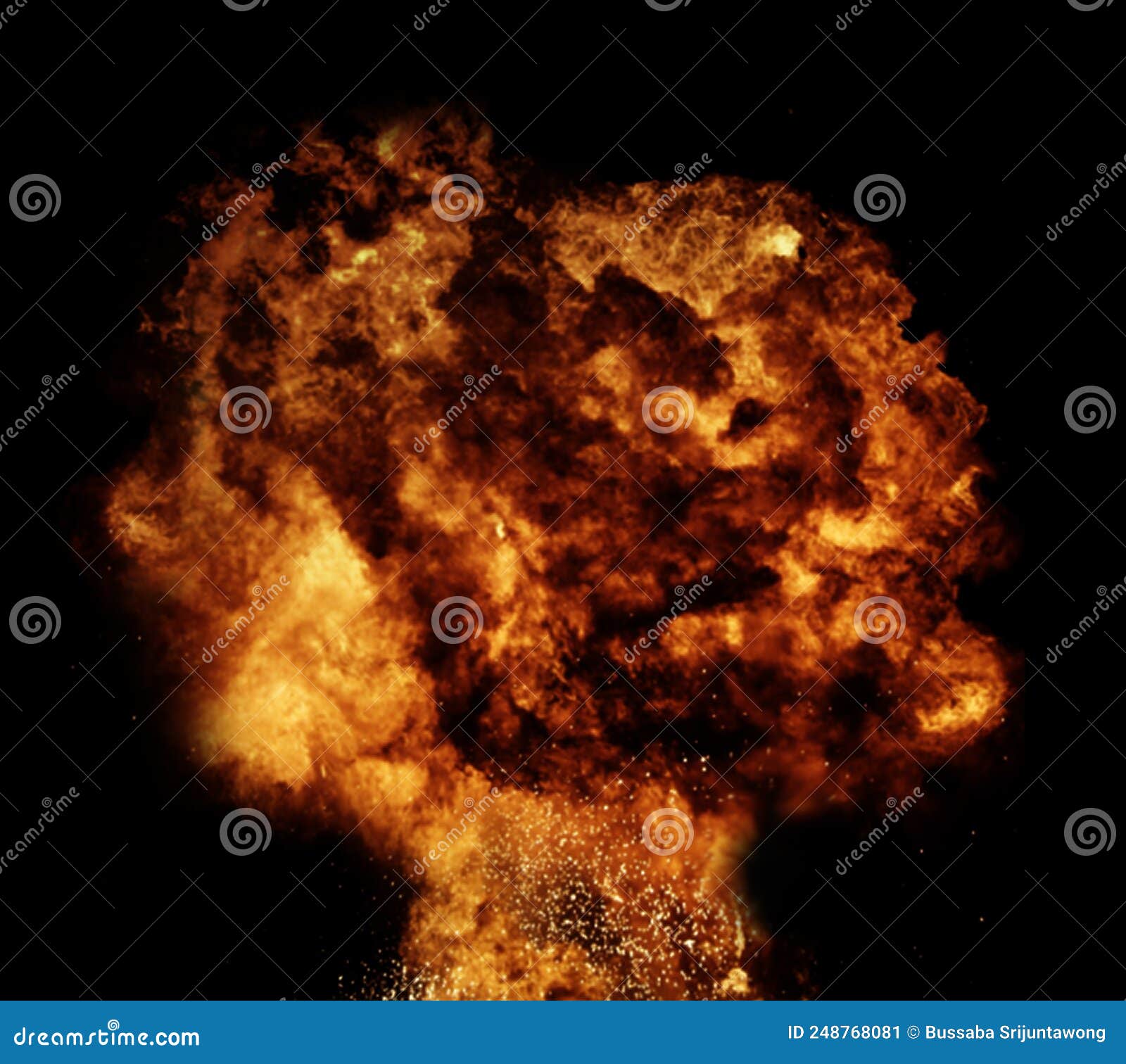 Explosion on Black Background Stock Image - Image of nuke, ball: 248768081
