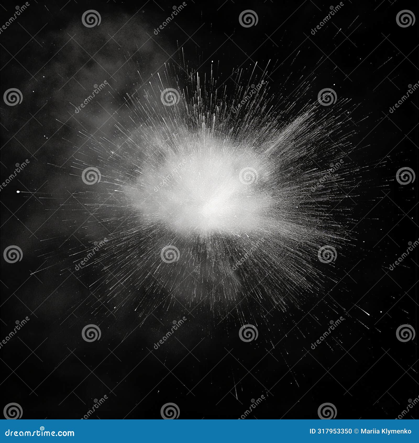 Explosion on a Black Background. White Explosion Stock Illustration ...
