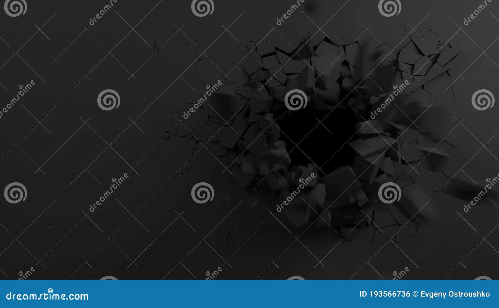 Explosion of a Black Wall Aperture in the Wall Stock Illustration ...