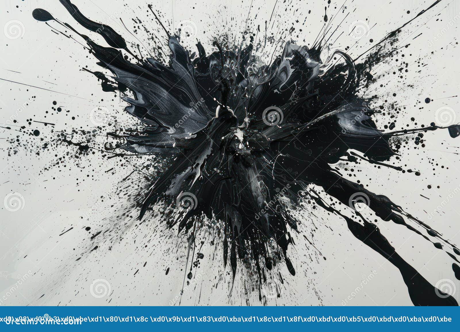Explosion of Black and White Acrylic Ink Stock Illustration ...