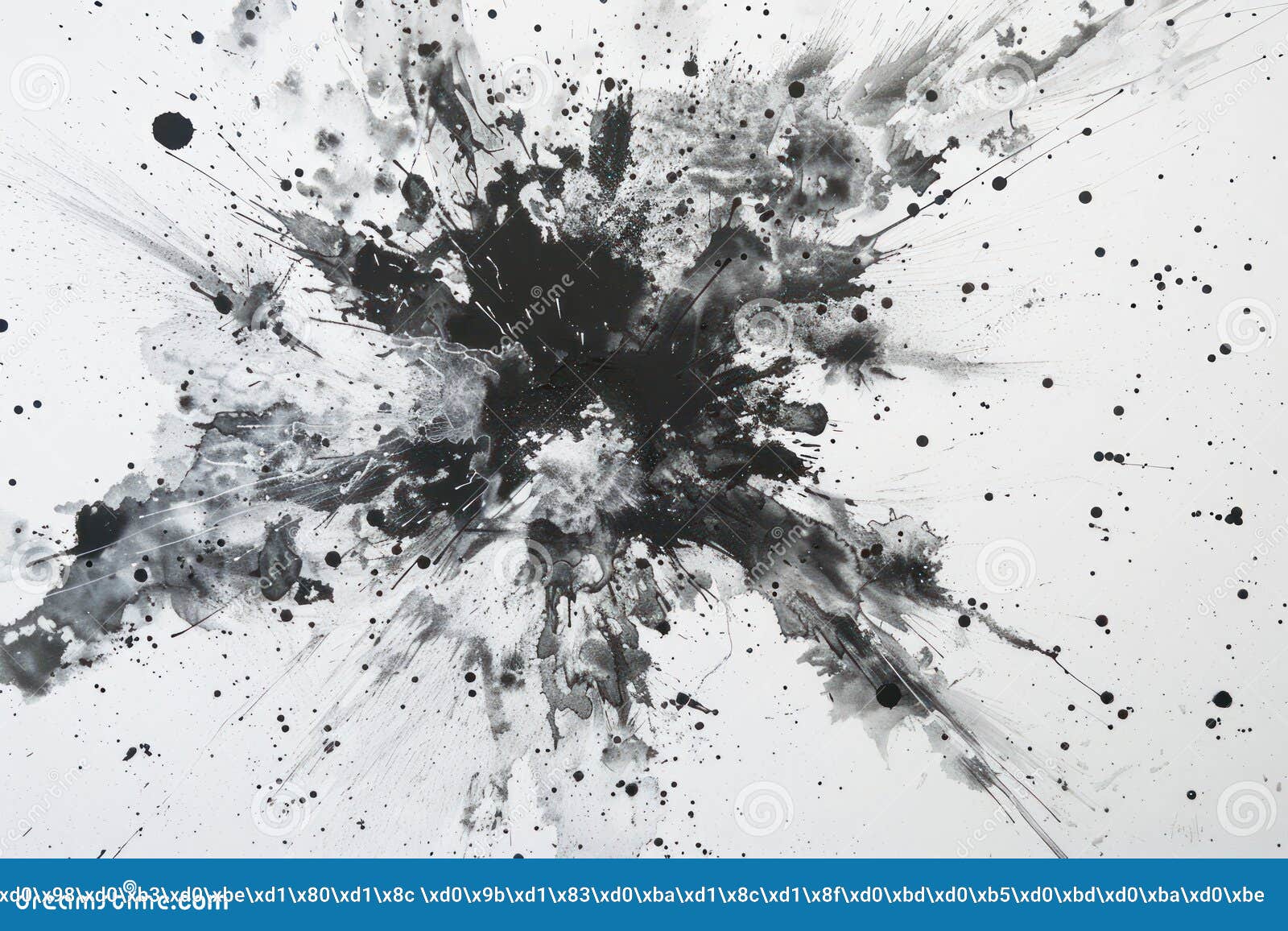 Explosion of Black and White Acrylic Ink Stock Illustration ...