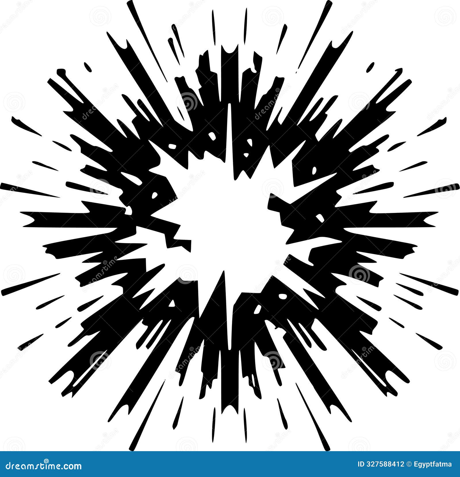 Explosion - Black and White Vector Illustration Stock Illustration ...