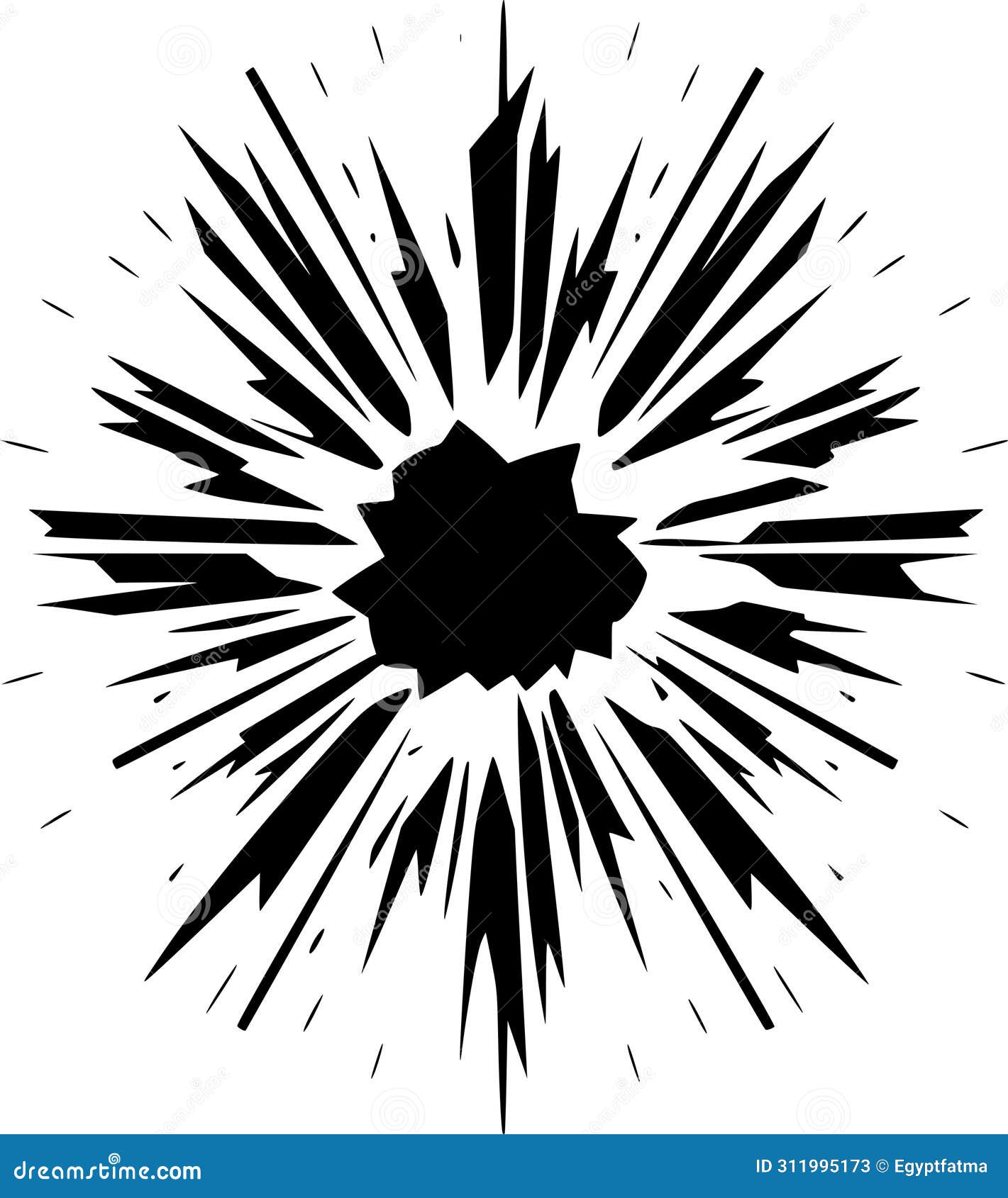 Explosion - Black and White Vector Illustration Stock Vector ...