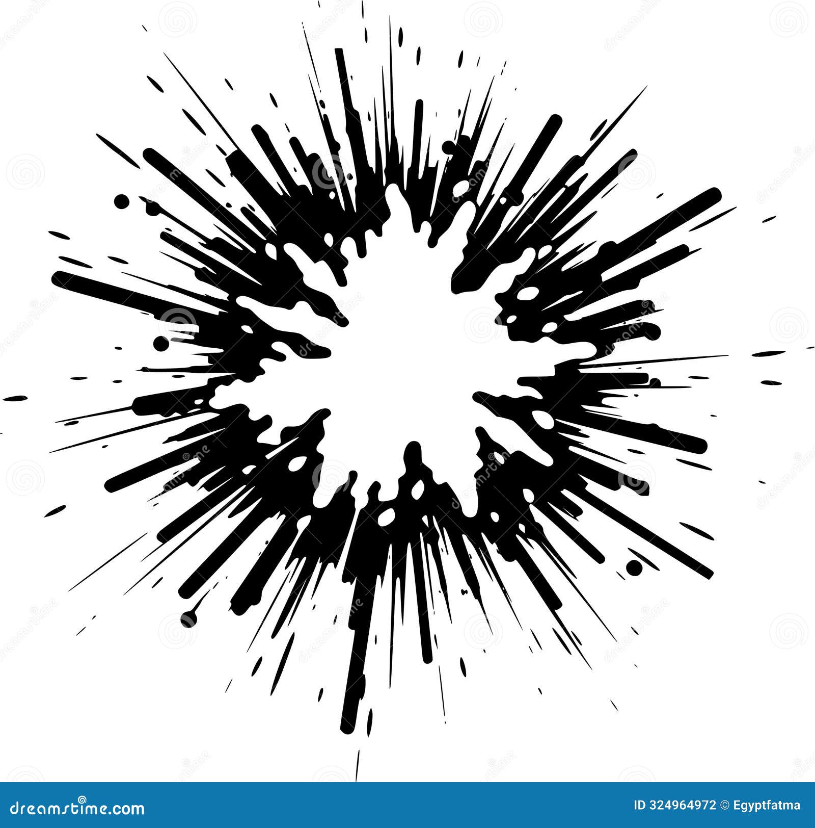 Explosion - Black and White Vector Illustration Stock Illustration ...