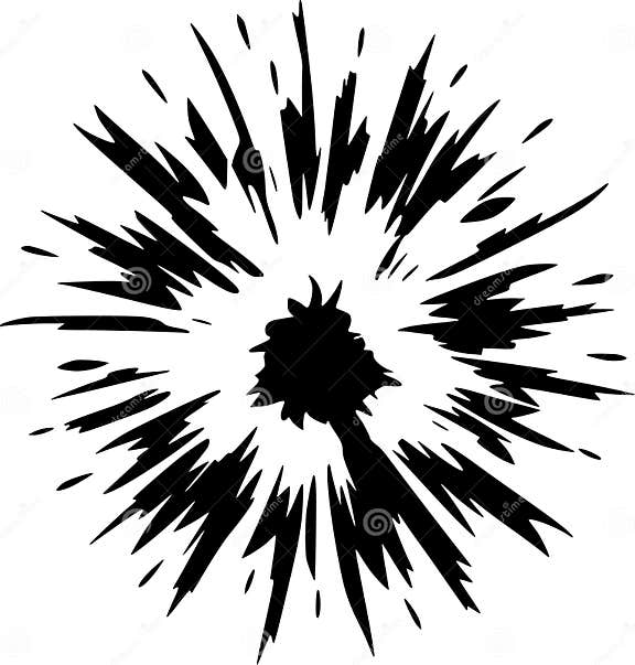 Explosion - Black and White Vector Illustration Stock Vector ...
