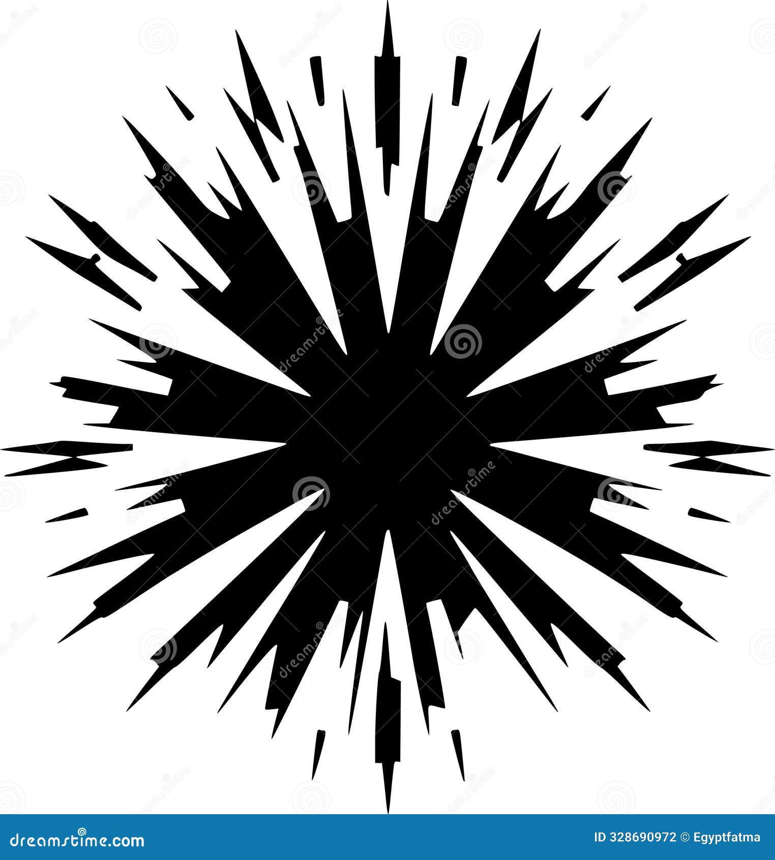 Explosion - Black and White Vector Illustration Stock Illustration ...