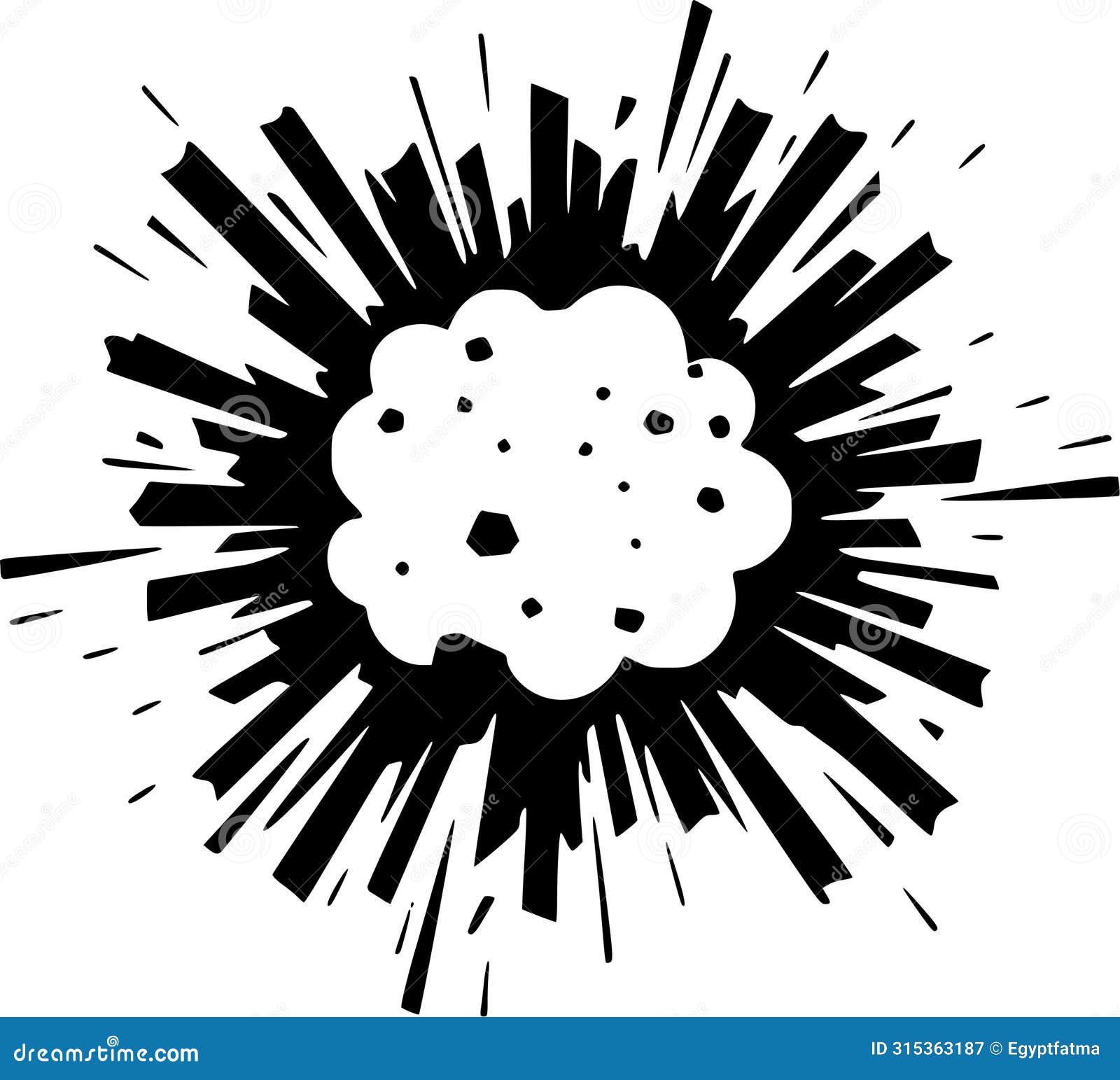 Explosion - Black and White Vector Illustration Stock Vector ...