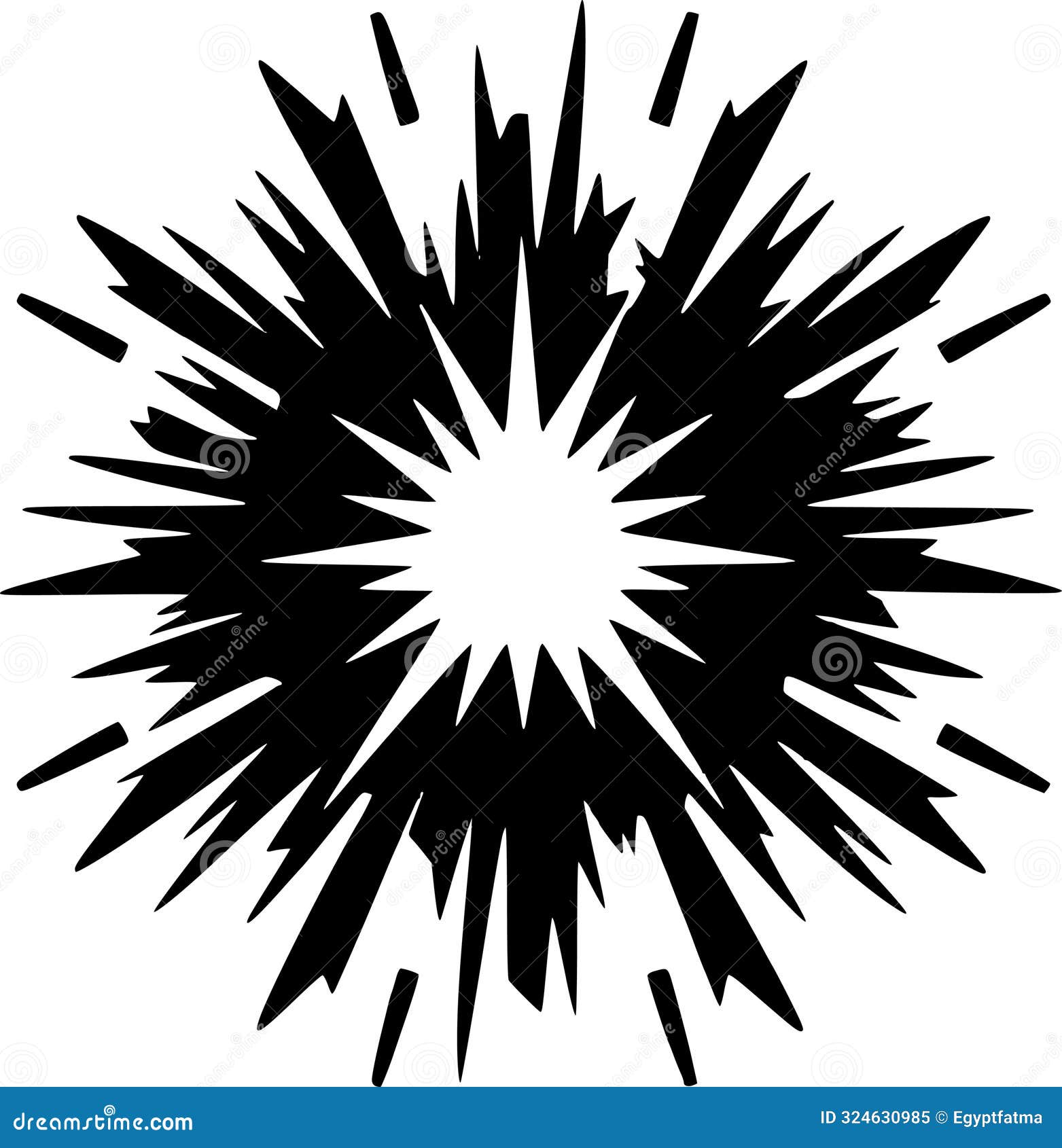 Explosion - Black and White Vector Illustration Stock Illustration ...