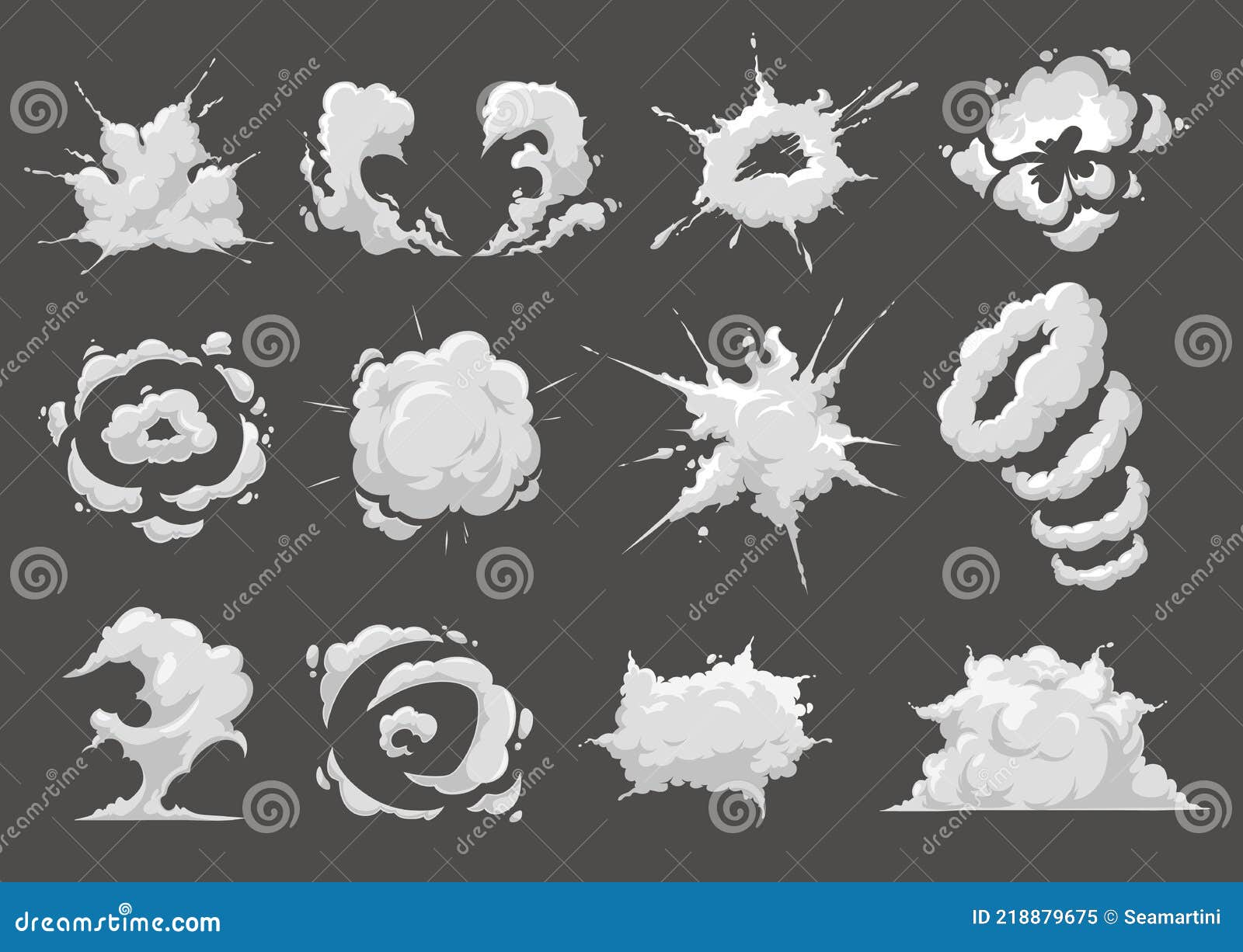 Explosion Blast, Burst Cloud Cartoon Vector Icons Stock Vector ...