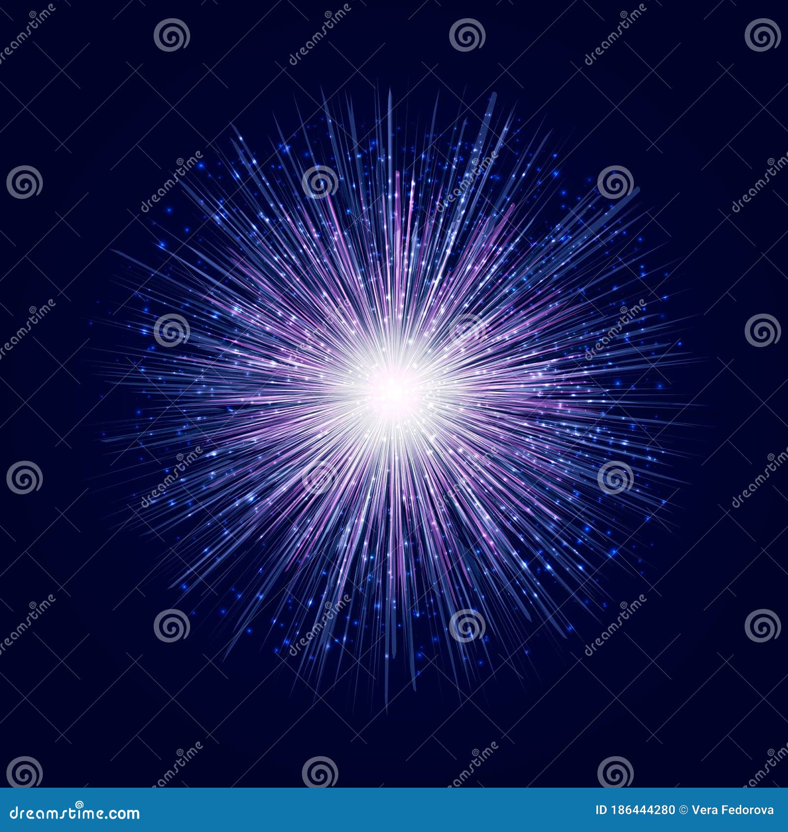 Explosion on Blue Background Stock Vector - Illustration of dark, july ...
