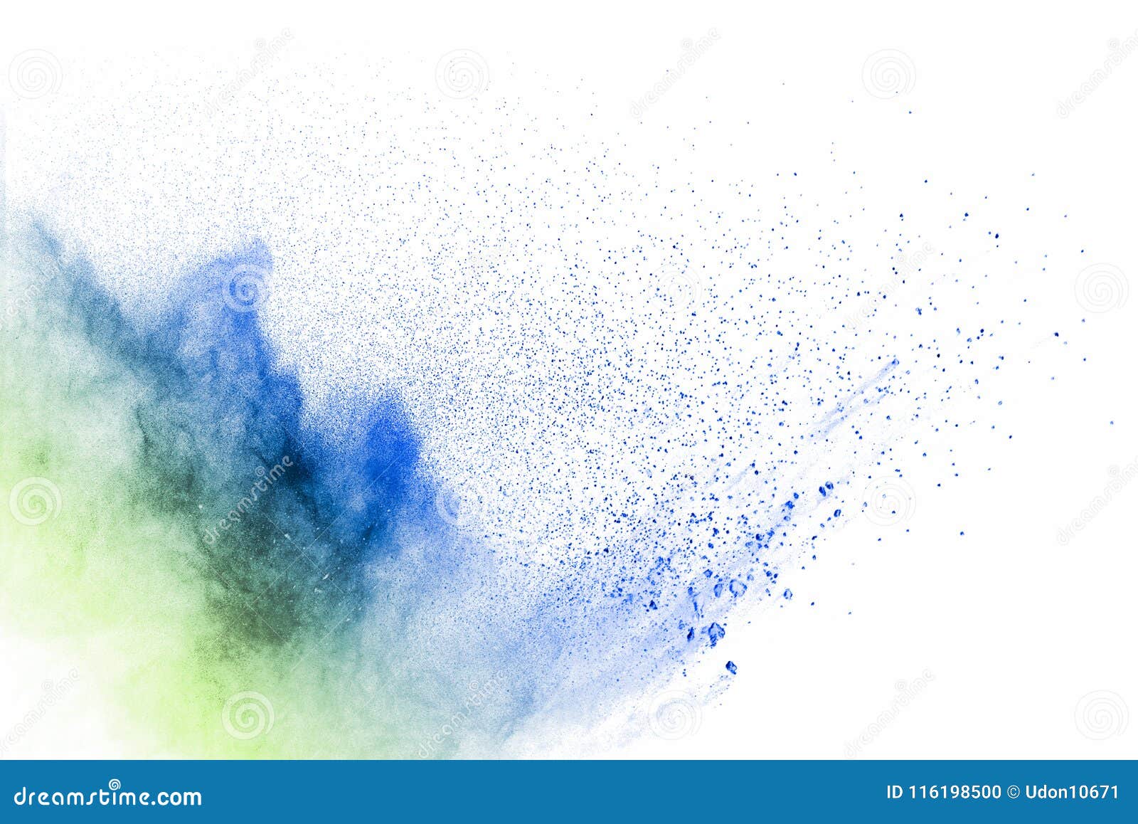 Explosion of Blue and Green Powder Stock Photo - Image of grain, motion ...
