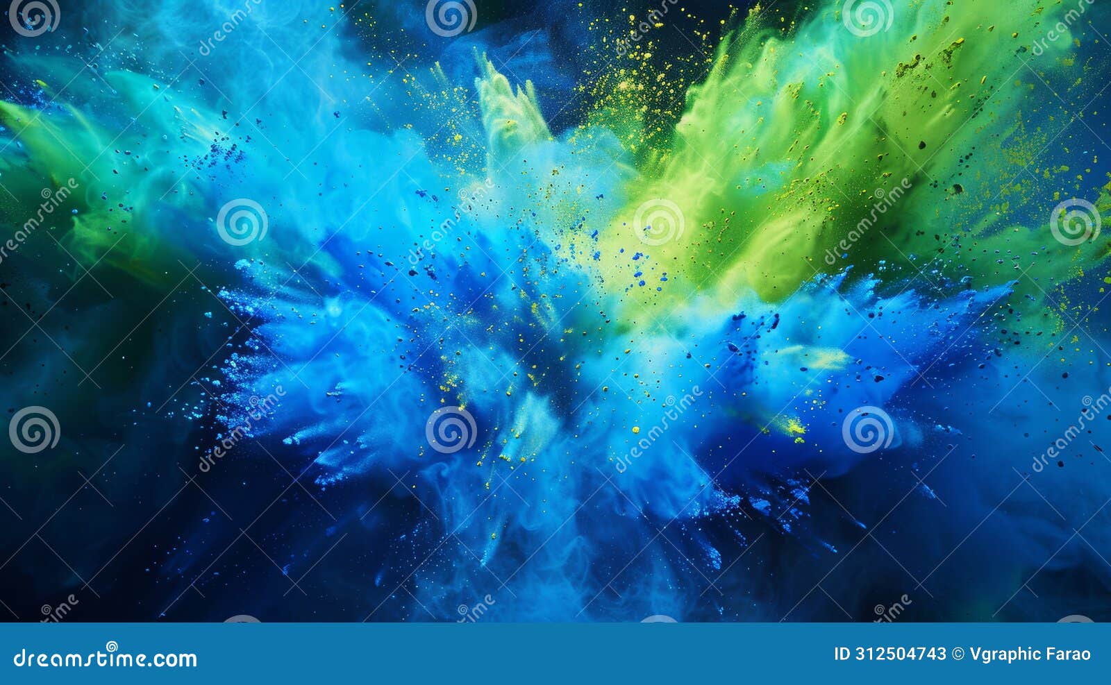 Explosion of Blue and Green Powder Stock Image - Image of abstract ...