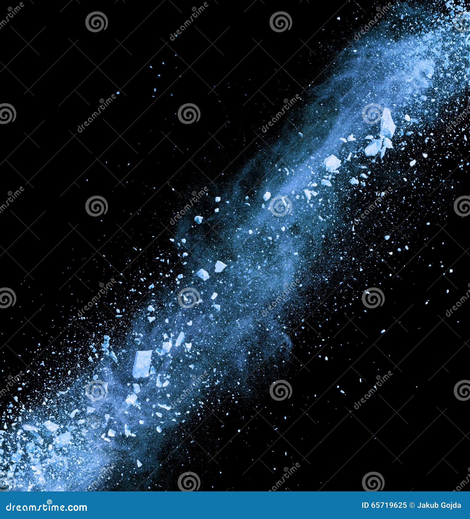 Explosion of Blue Powder on Black Background Stock Image - Image of ...