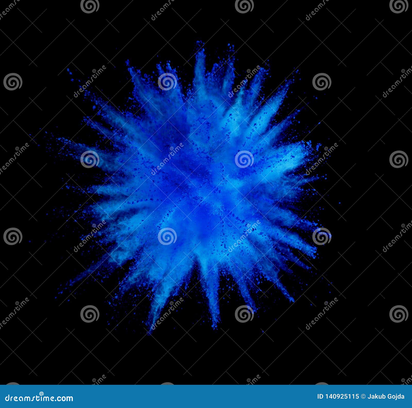 Explosion of Blue Powder on Black Background Stock Image - Image of ...
