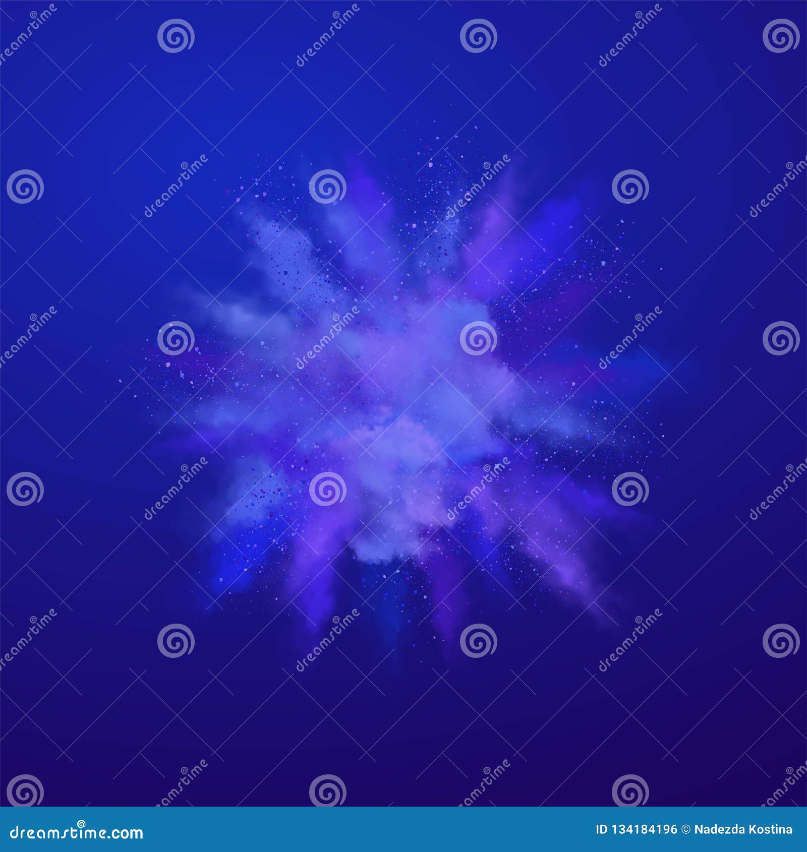 Explosion of Blue Powder stock vector. Illustration of festival - 134184196