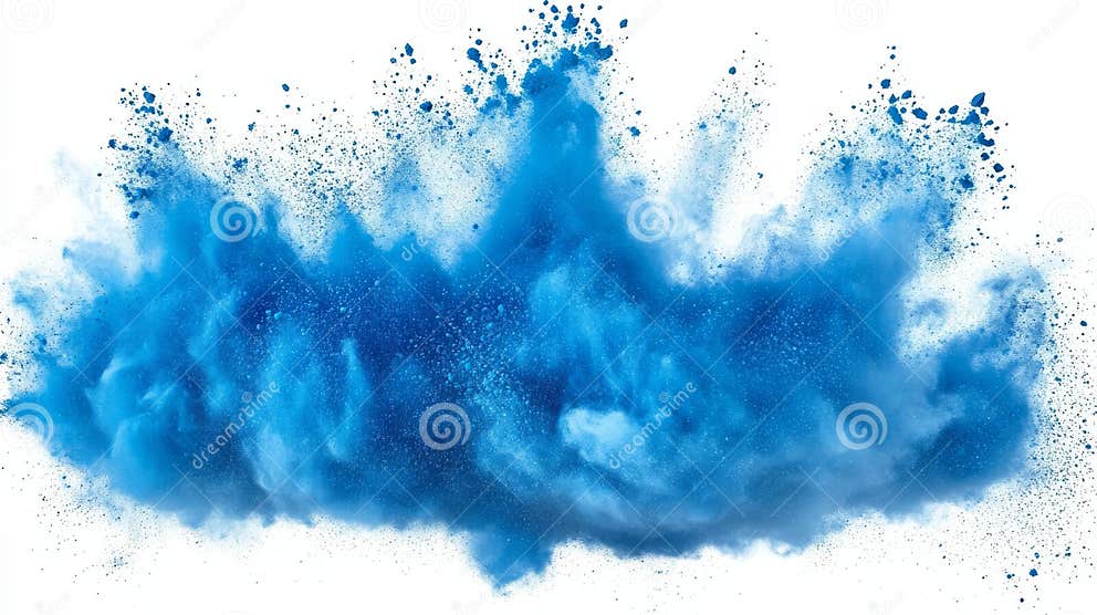 An Explosion of Blue Smoke and Particles Creates a Dynamic Visual ...