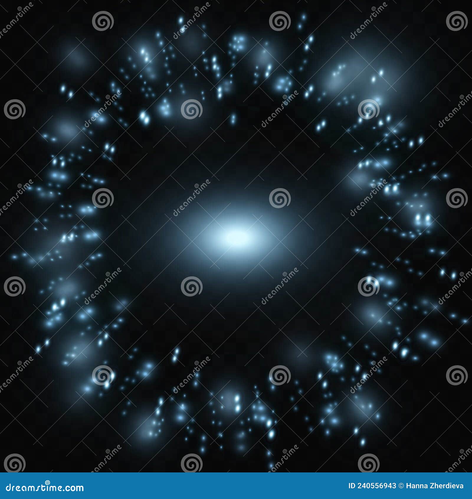 Explosion, Blue Star, Light Effect, Dust, Glare Stock Illustration ...