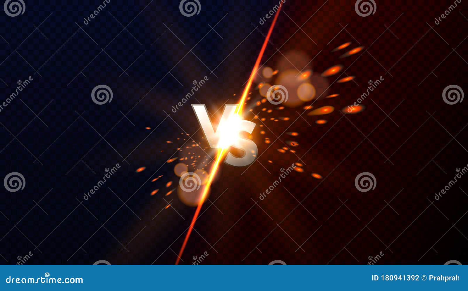 Explosion Blue Versus Red VS Concept Background Vector Illustration ...