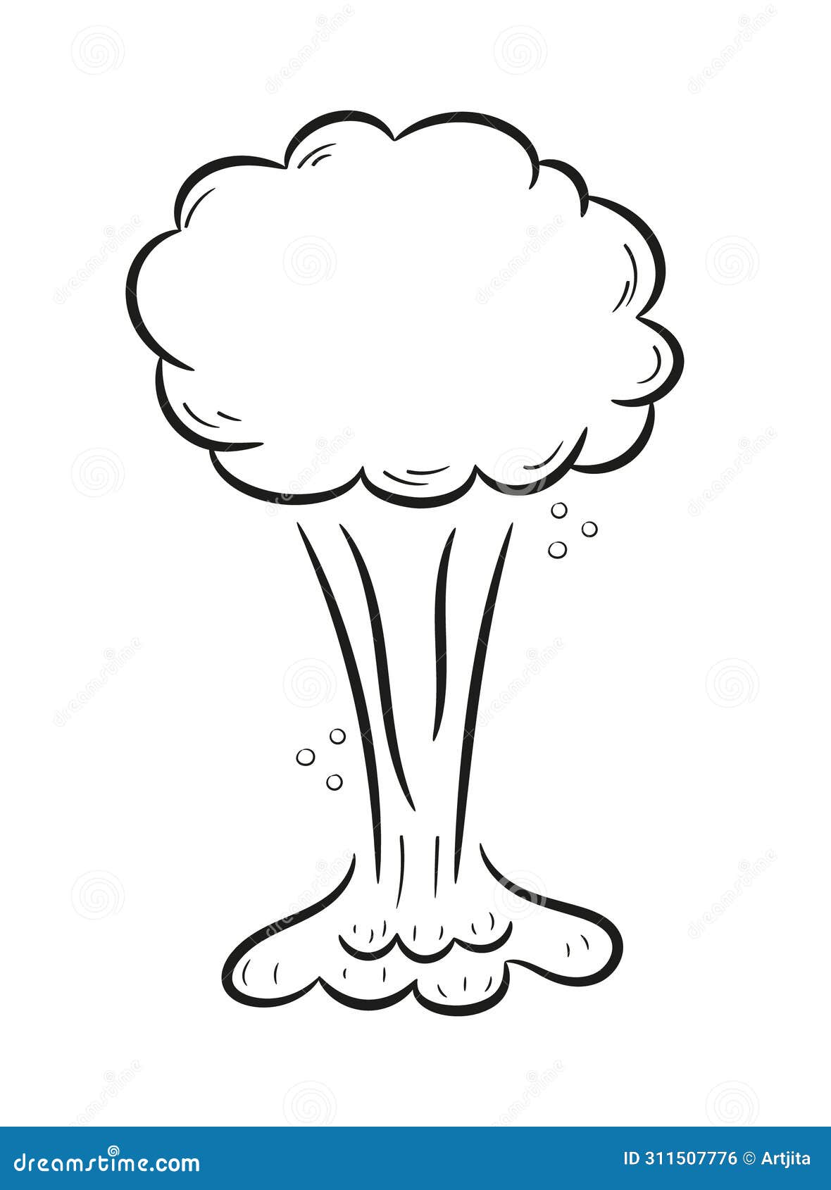 Explosion Bomb Doodle Smoke or Cloud, Bomb Element. Comic Wow, Boom ...