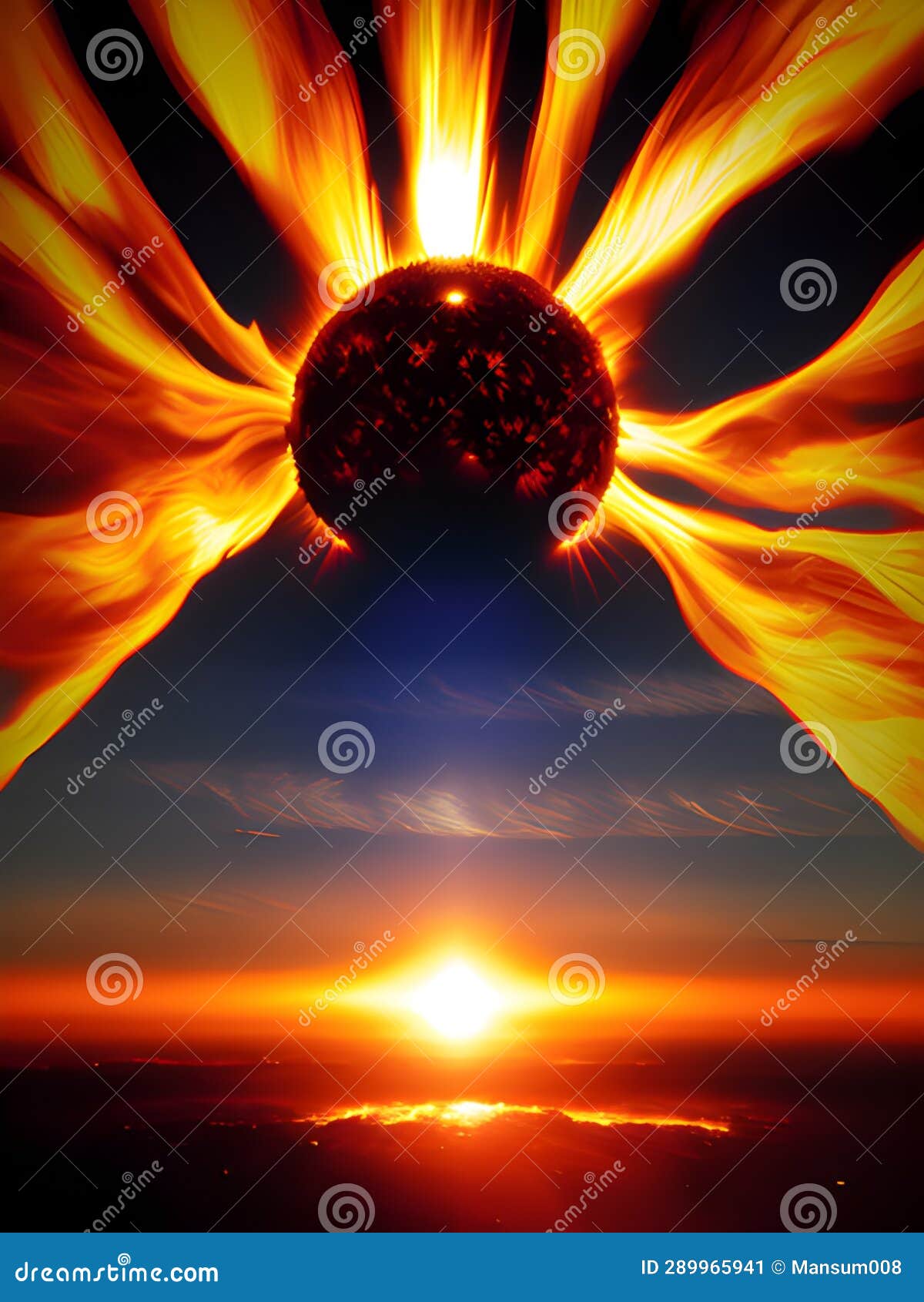 Explosion of a Bomb in the Sunset Sky, Ai Generated Stock Illustration - Illustration of sunset ...