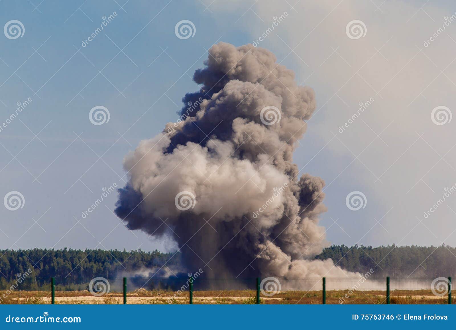 Explosion At A Military Training Ground. Destruction Of Training ...
