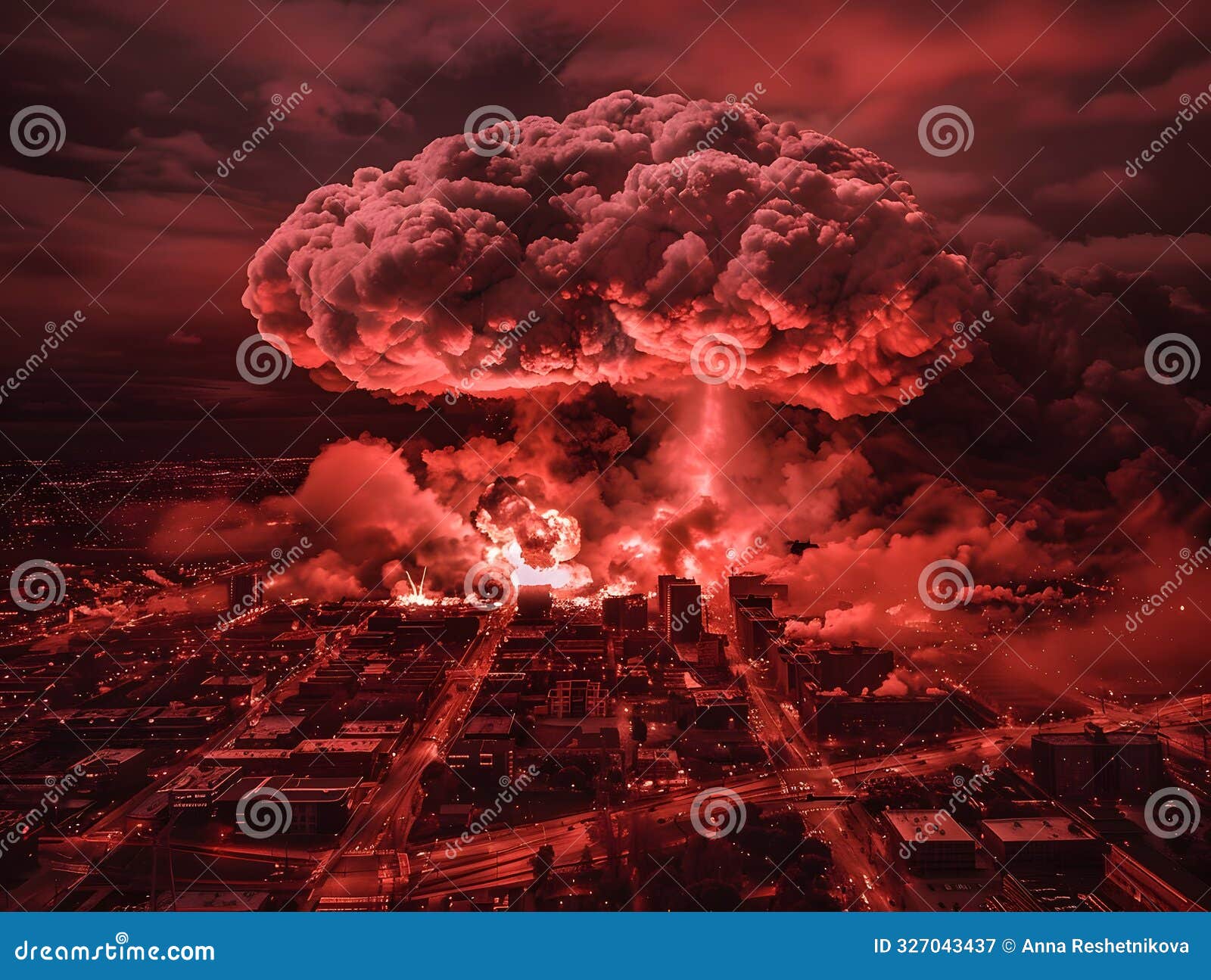Explosion of Bombs. Artificial Intelligence. Stock Image - Image of ...