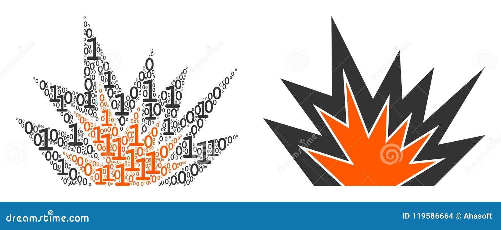 Explosion Boom Collage of Binary Digits Stock Vector - Illustration of dynamite, null: 119586664