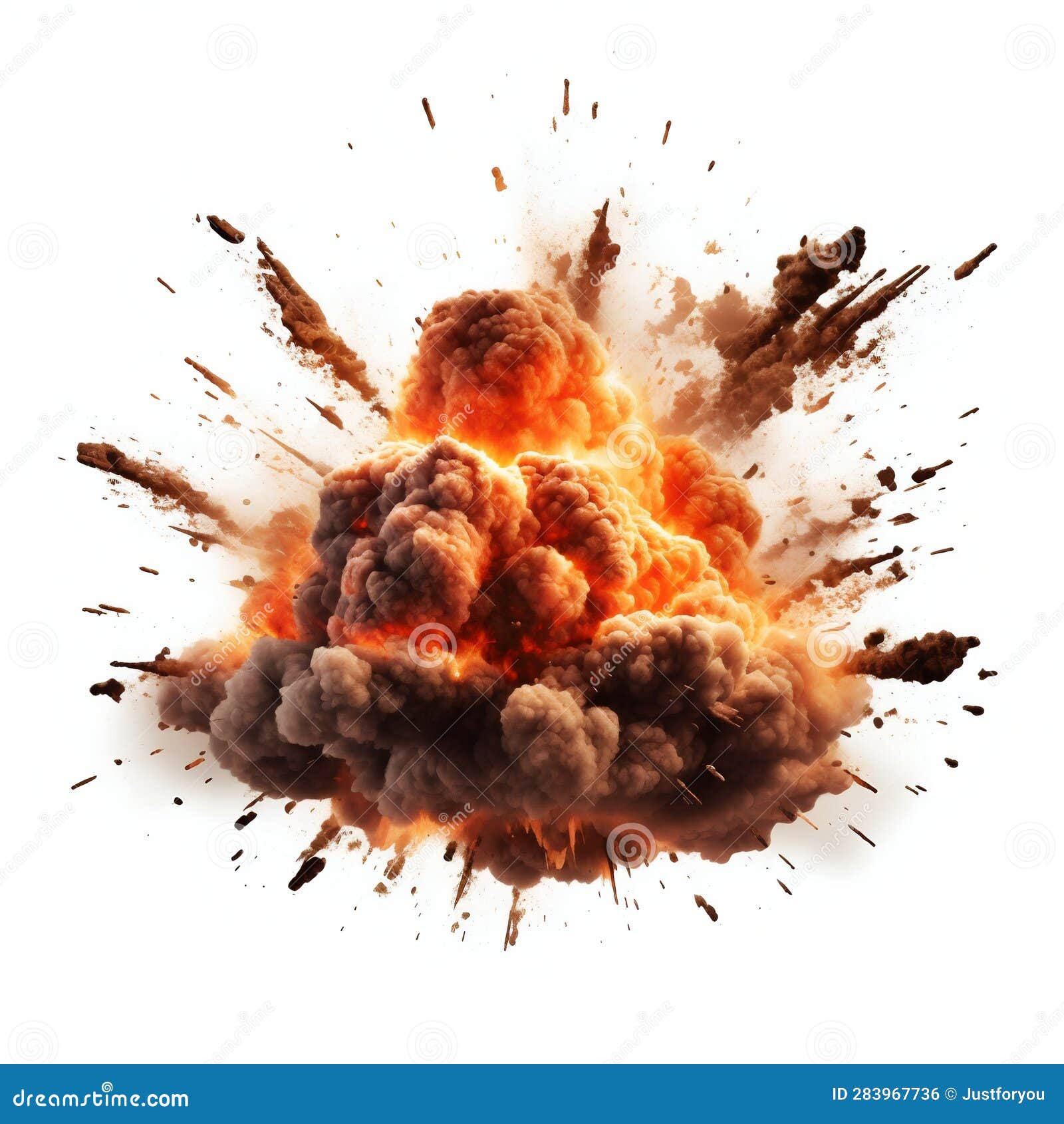Explosion Border Isolated on White Background. Generative Ai Stock ...