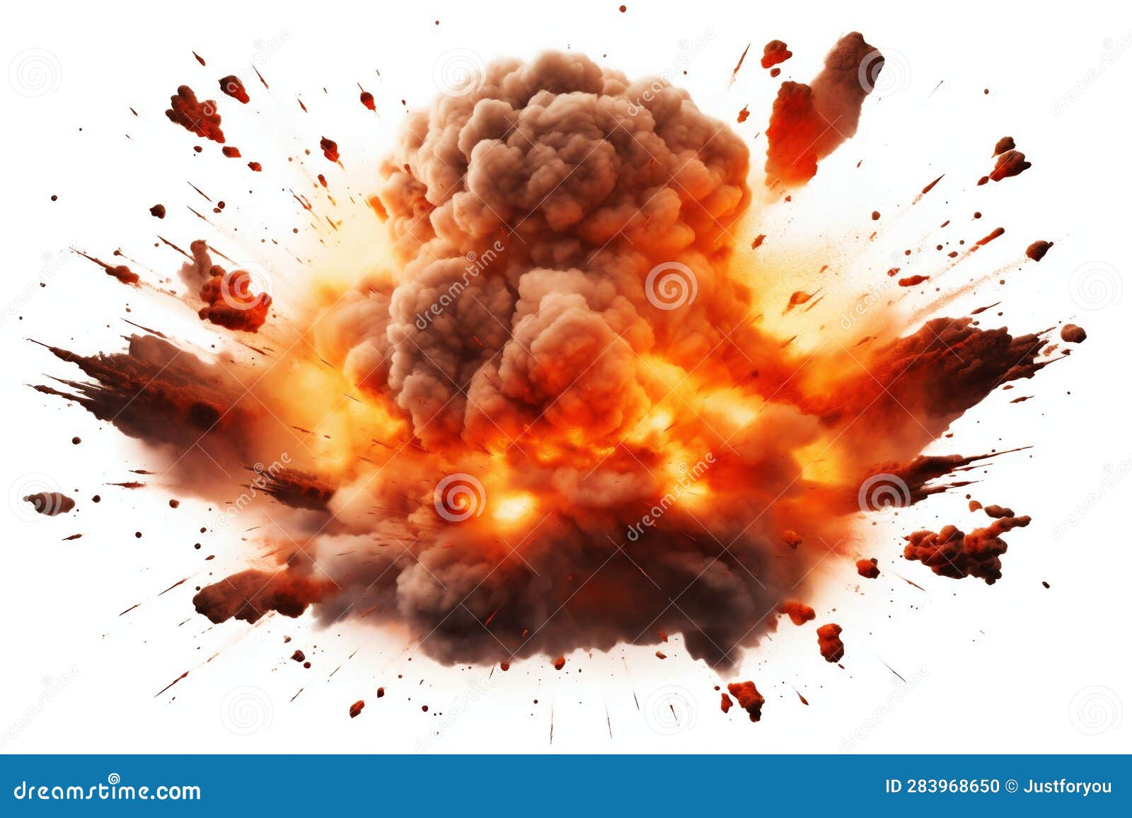 Explosion Border Isolated on White Background. Generative Ai Stock ...