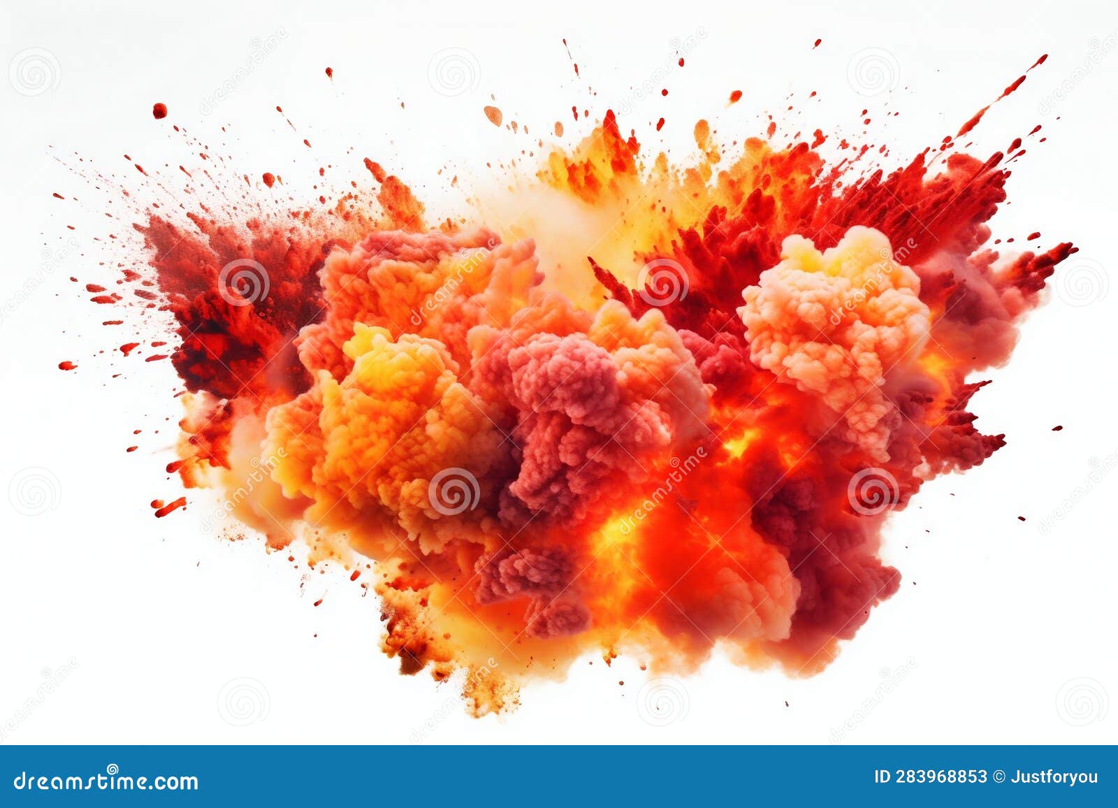 Explosion Border Isolated on White Background. Generative Ai Stock ...
