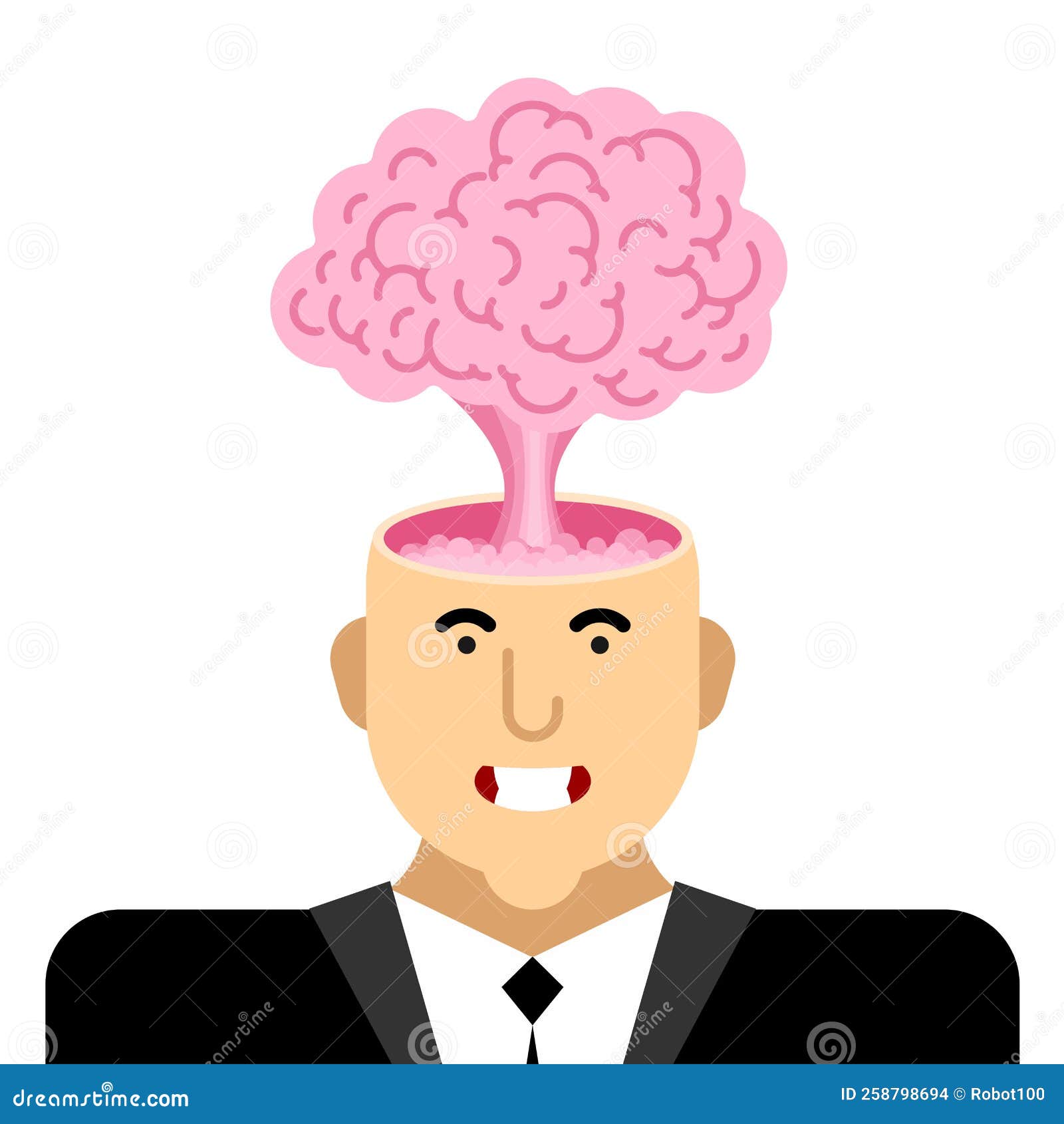 Explosion of Brain in an Open Head. Vector Illustration Stock Vector ...
