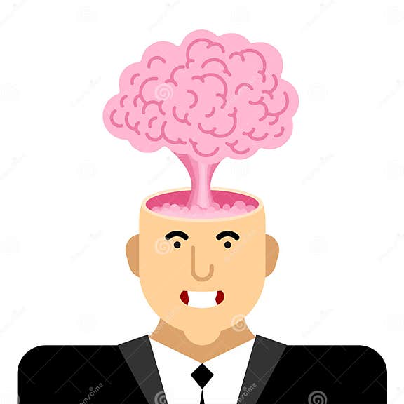 Explosion of Brain in an Open Head. Vector Illustration Stock Vector ...