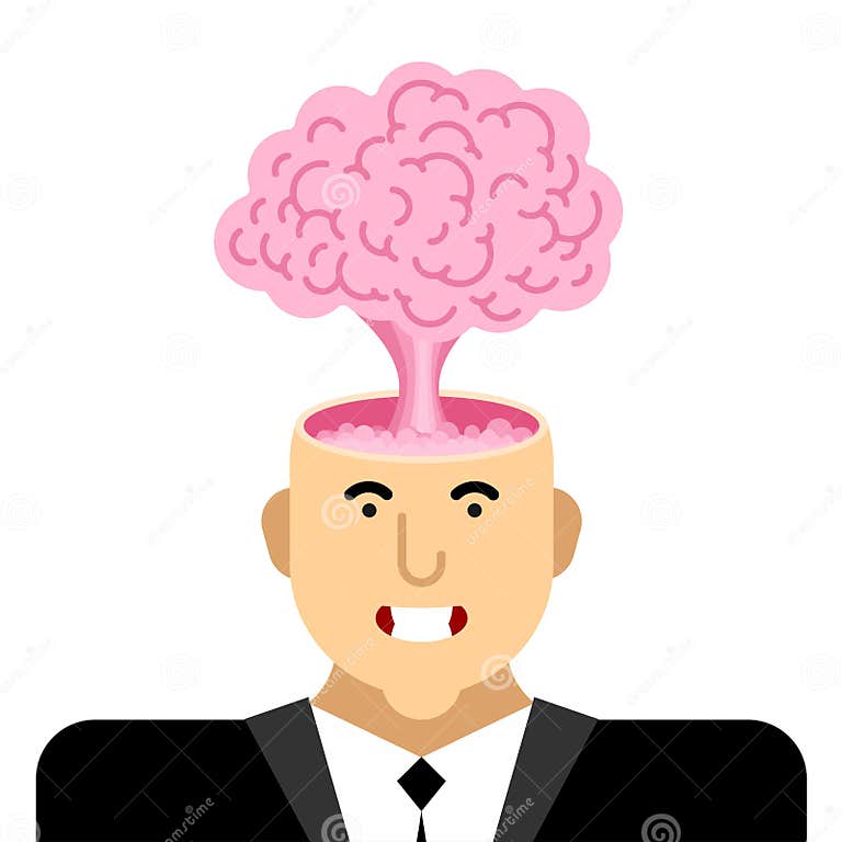 Explosion of Brain in an Open Head. Vector Illustration Stock Vector ...