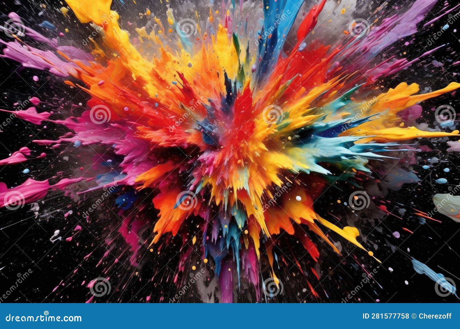Splashes of Bright Dry Paints Stock Illustration - Illustration of ...