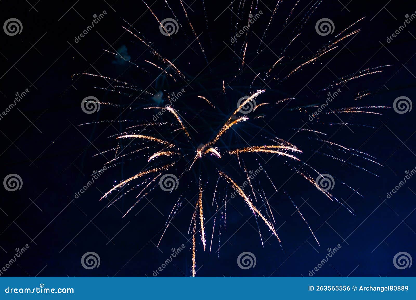 An Explosion of Bright Single Fireworks, Against the Background of the ...