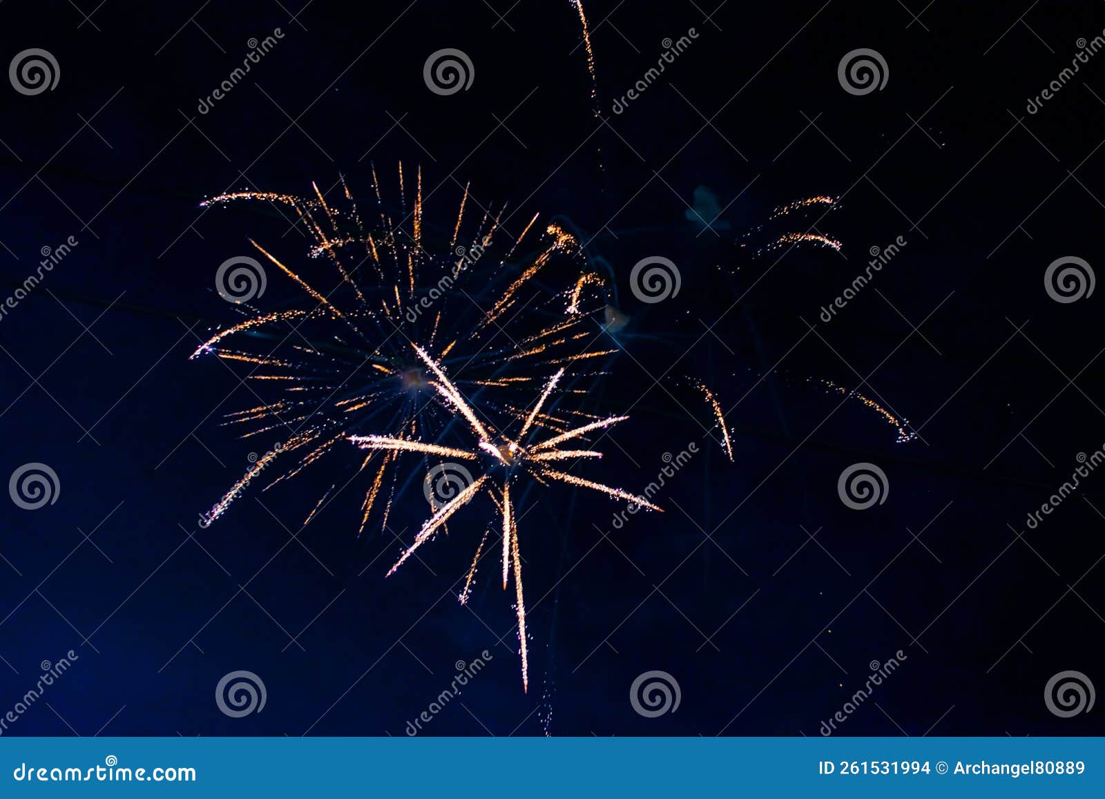 An Explosion of Bright Single Fireworks, Against the Background of the ...