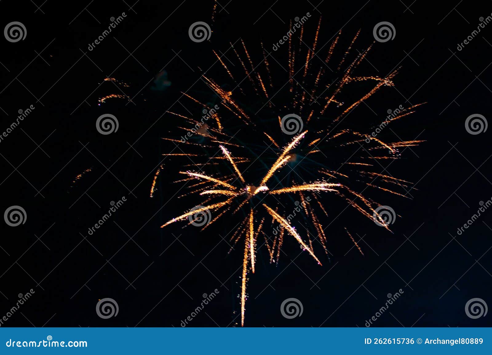 An Explosion of Bright Single Fireworks, Against the Background of the ...