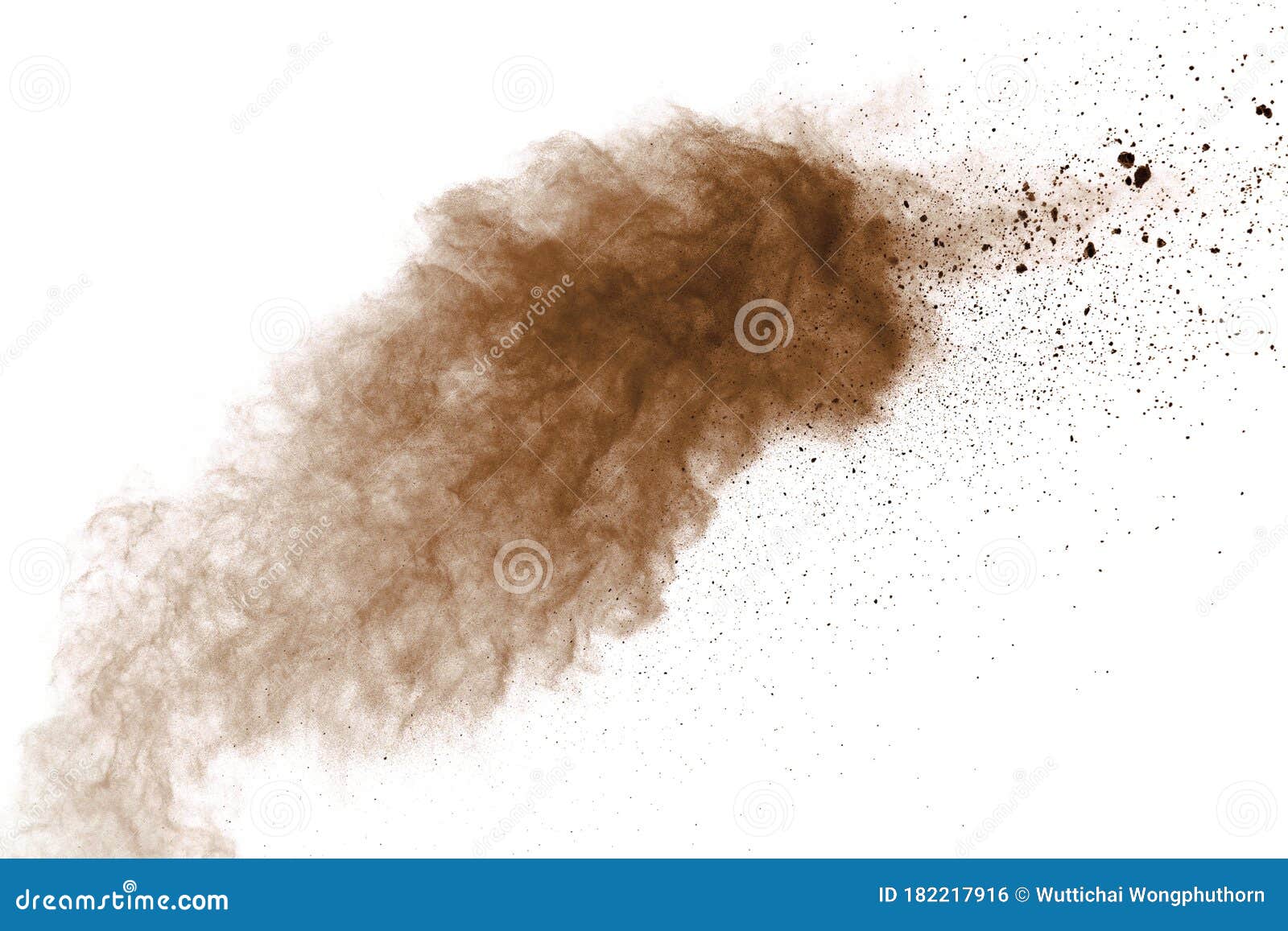 Explosion of Brown Powder on Black Background Stock Photo - Image of ...