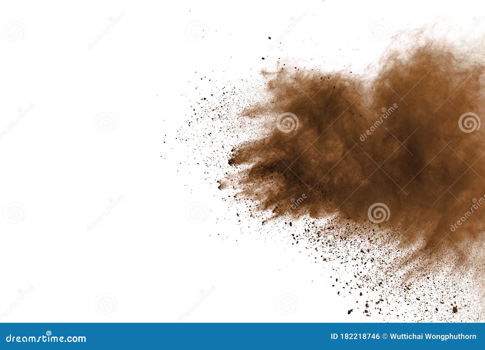 Explosion of Brown Powder on Black Background Stock Photo - Image of ...