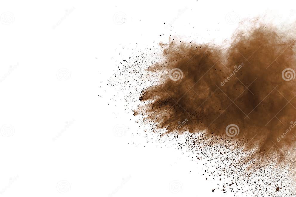 Explosion of Brown Powder on Black Background Stock Photo - Image of ...