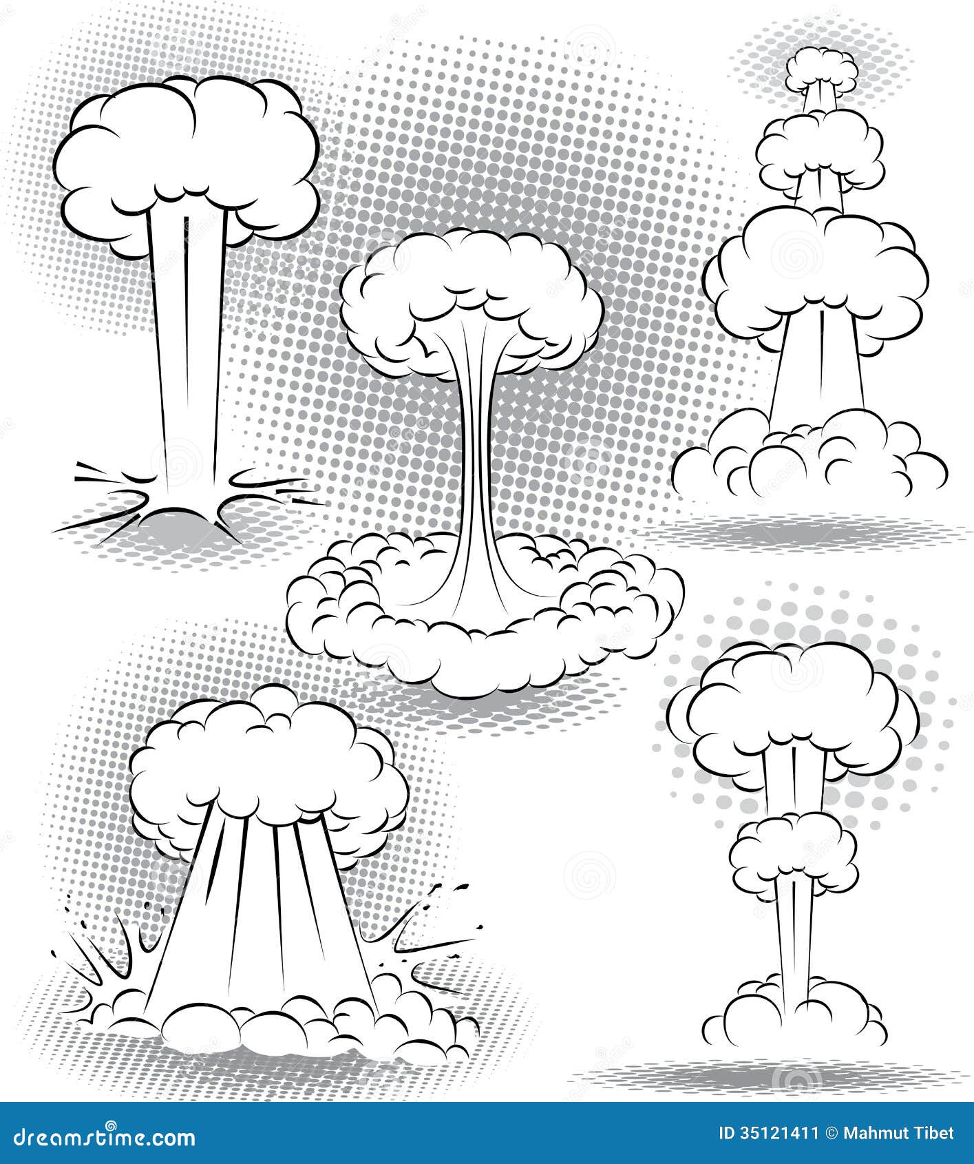 Explosion Bubbles Cartoon Vector | CartoonDealer.com #35121411