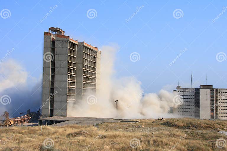 Explosion of building stock photo. Image of detonation - 7836924