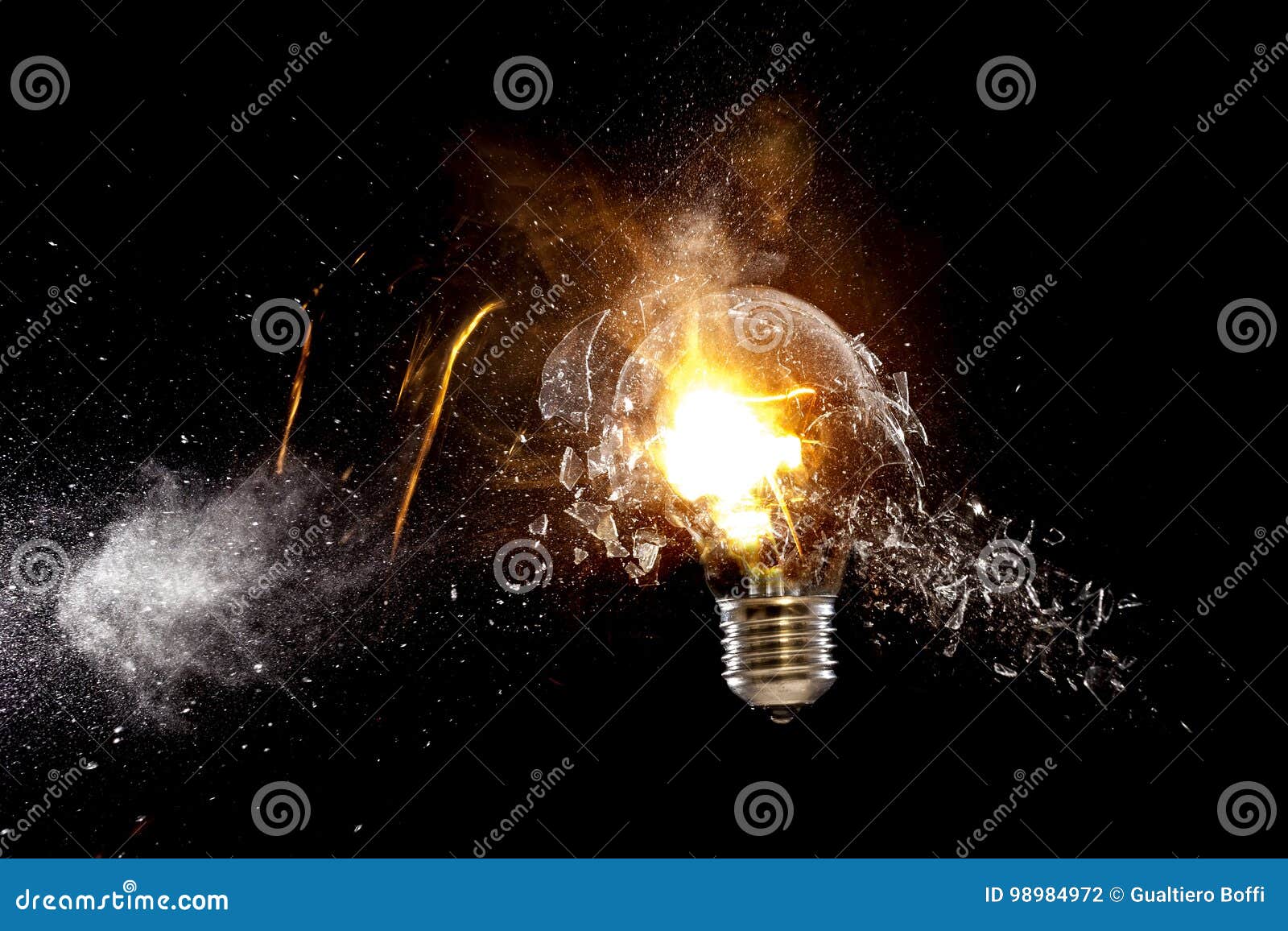 Explosion of bulb stock photo. Image of smash, danger - 98984972