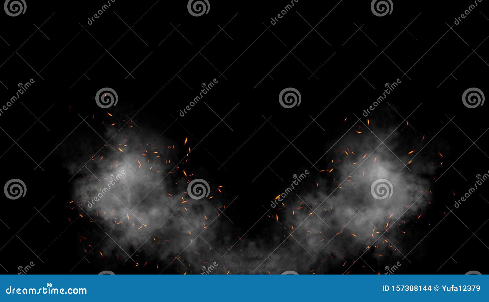 Explosion Burn Particles. Isolated Smoke on Black Background. Design ...