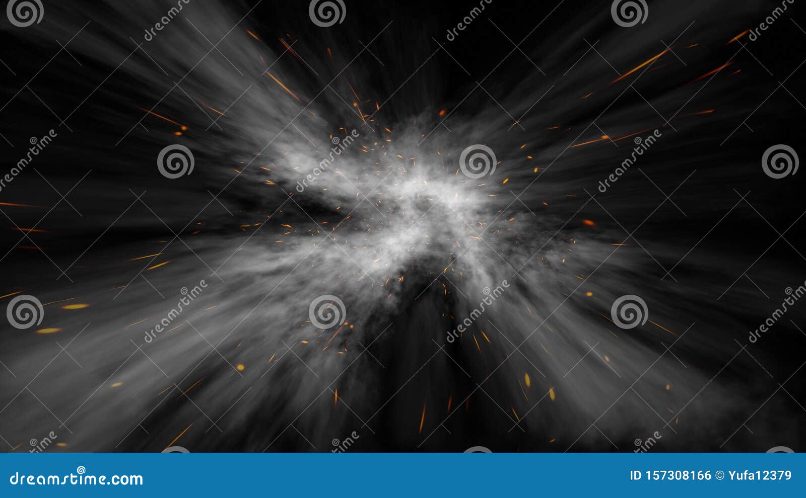 Explosion Burn Particles. Isolated Smoke on Black Background. Design ...